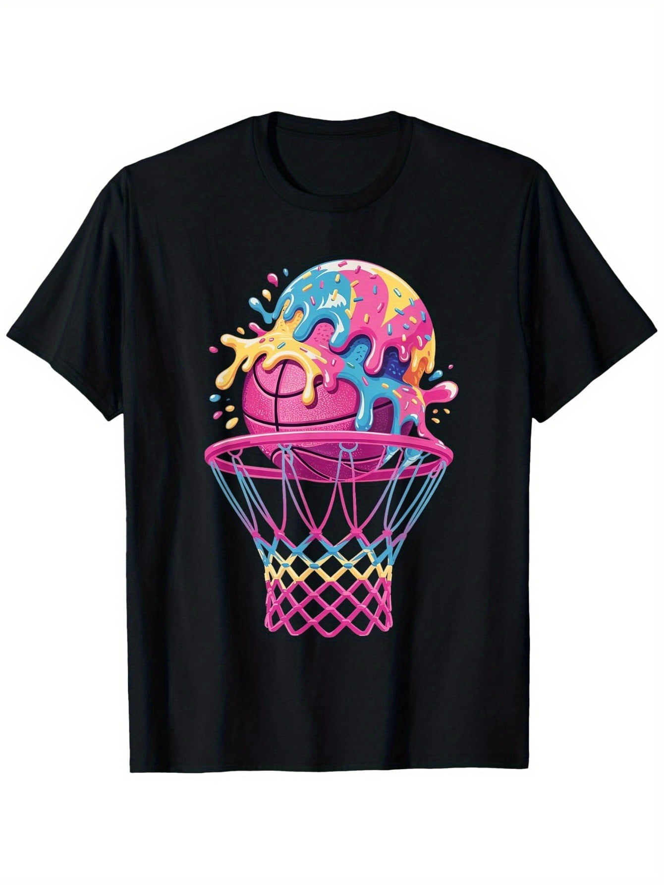 Basketball Drip for Boys Youth Ice Cream Dripping Basketball T-Shirt ...