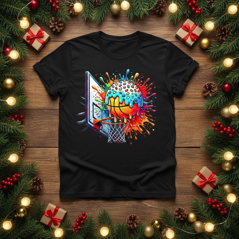 Basketball Drip Ice Cream Sports Player Youth Graphic Novelty Tee Shirt ...