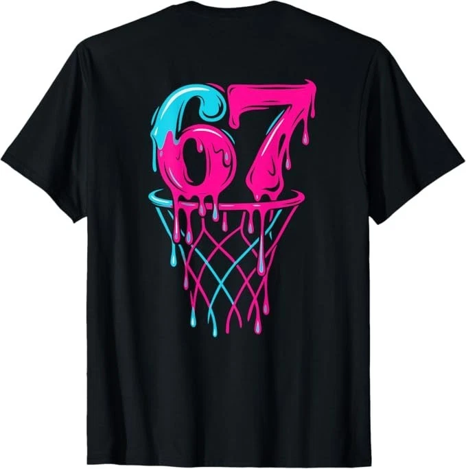 Basketball Drip Six Seven Funny Gen Alpha Graphic Design Unisex T-Shirt ...