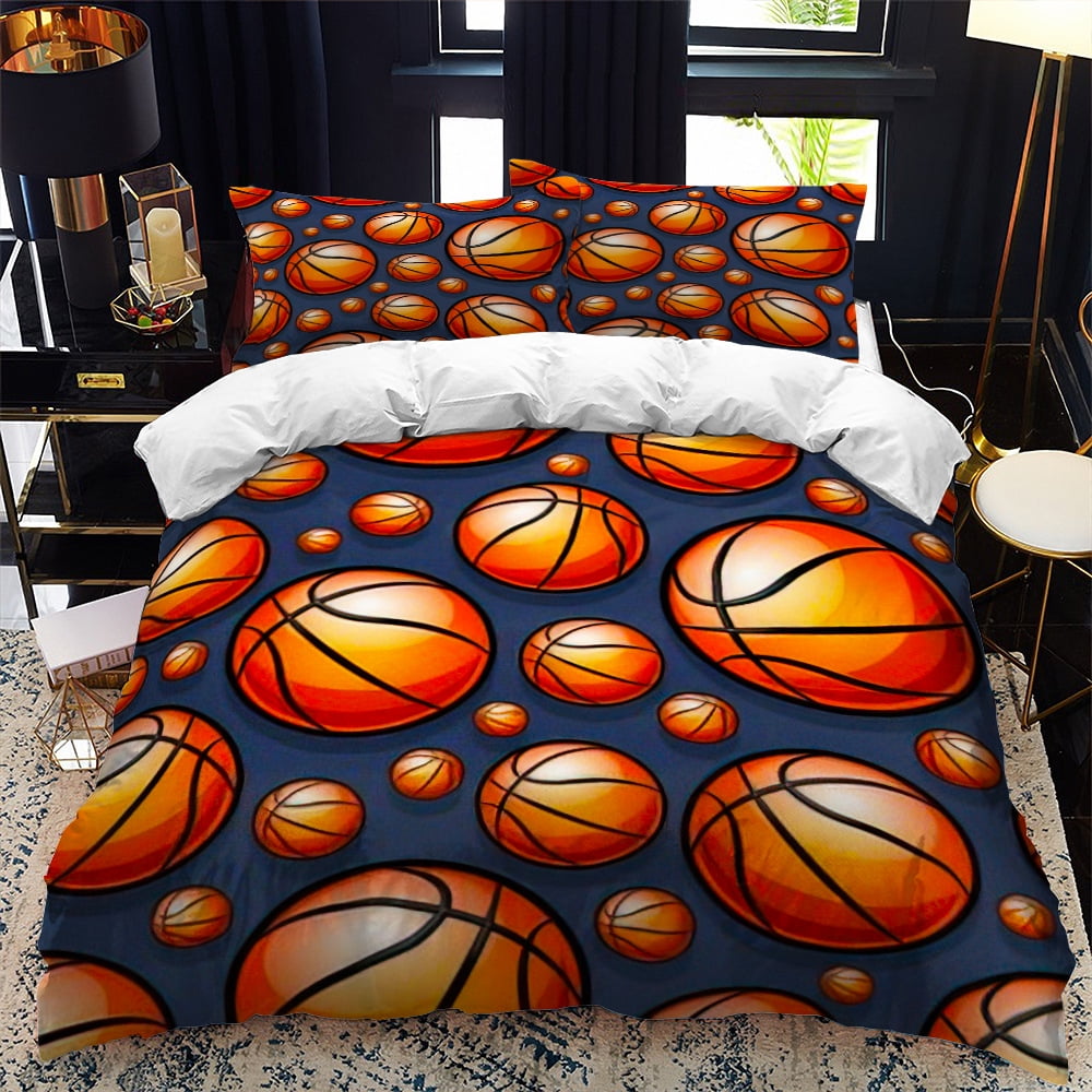 Basketball Duvet Cover Basketball Court Bedding Set Boys Sport Gaming Comforter Cover for Teens ...