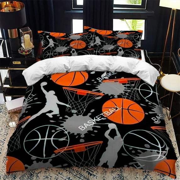 Basketball Duvet Cover Set 3D King Size Cool Sport Theme for Boys Teens ...