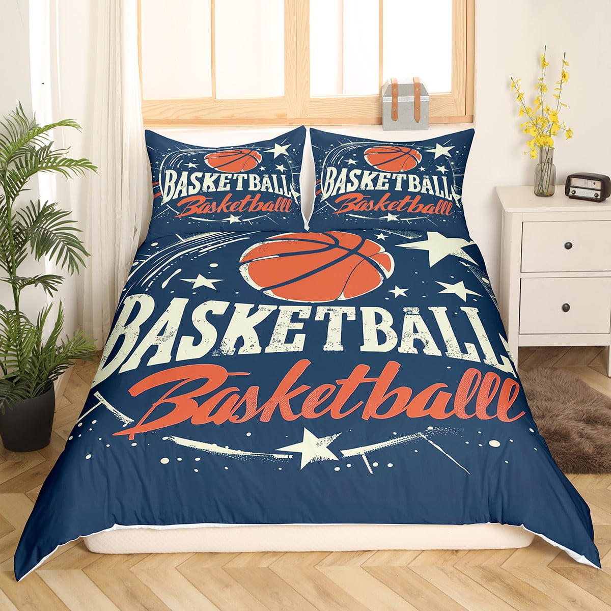 Basketball Duvet Cover Sports Bedding Sets Teen Basketball Lover ...