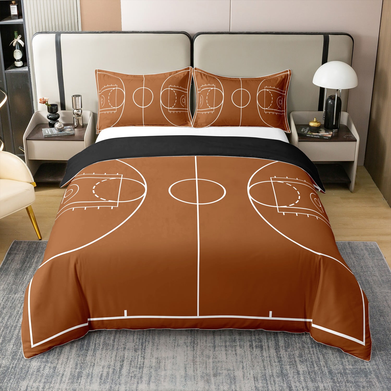 Basketball Duvet Cover Twin,Basketball Court Comforter Cover for ...