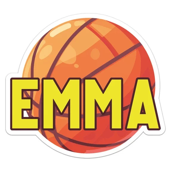 Basketball Emma Sticker Phone Decal Water Bottle Stickers Car Decals ...