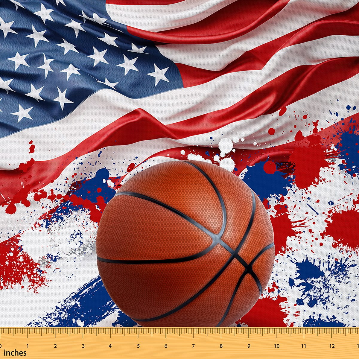 Basketball Fabric By The Yard Sports Game Upholstery Fabric American ...