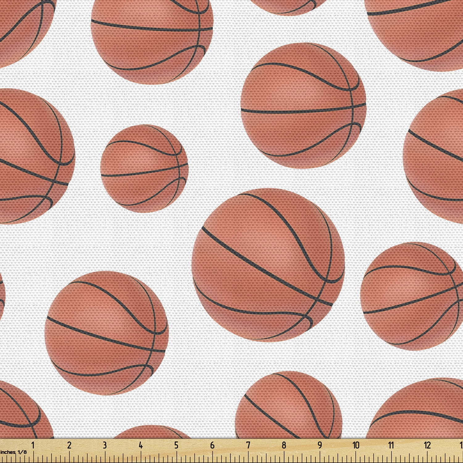 Ambesonne Basketball Fabric by the Yard Upholstery, Realistic Style ...