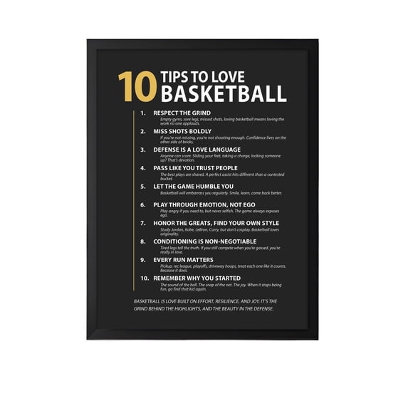 Basketball Fan Gift Poster Motivational Court Inspired Wall Decor for ...