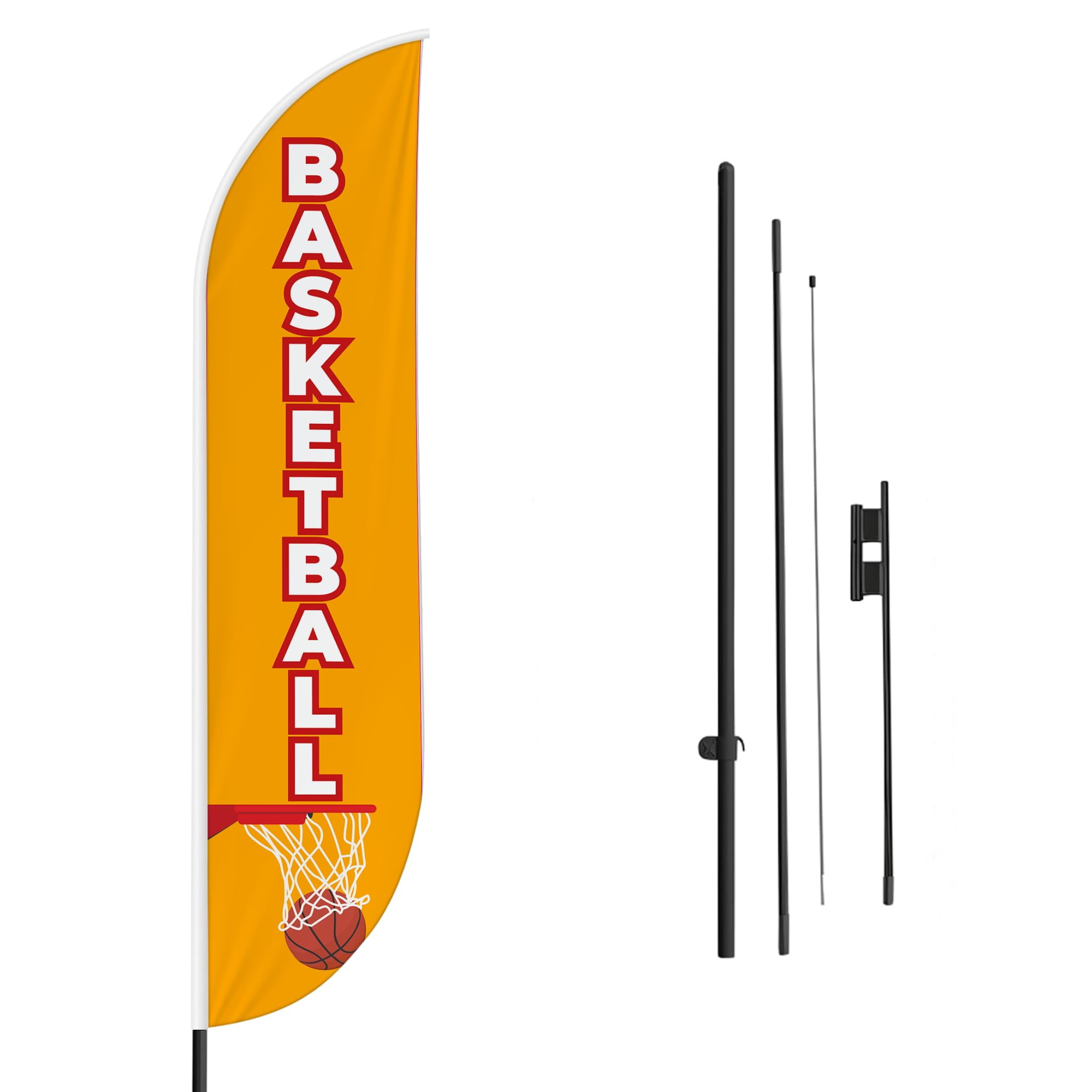 Basketball Feather flag Pole Mountfor Outdoor by Mavis Print | 15 FEET ...