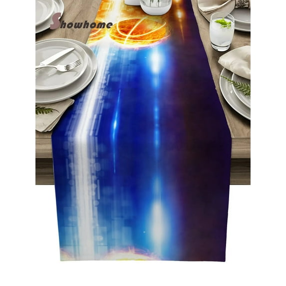 Basketball Fire Gradient Table Runner Wedding Party r Modern Coffee ...
