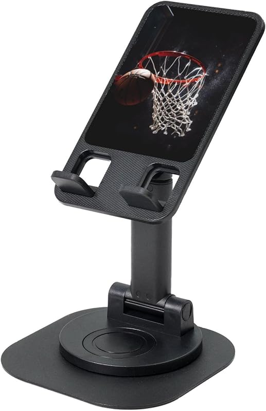 Basketball On The Floor Printed Arc-Shaped Base Rotating Phone Holder ...