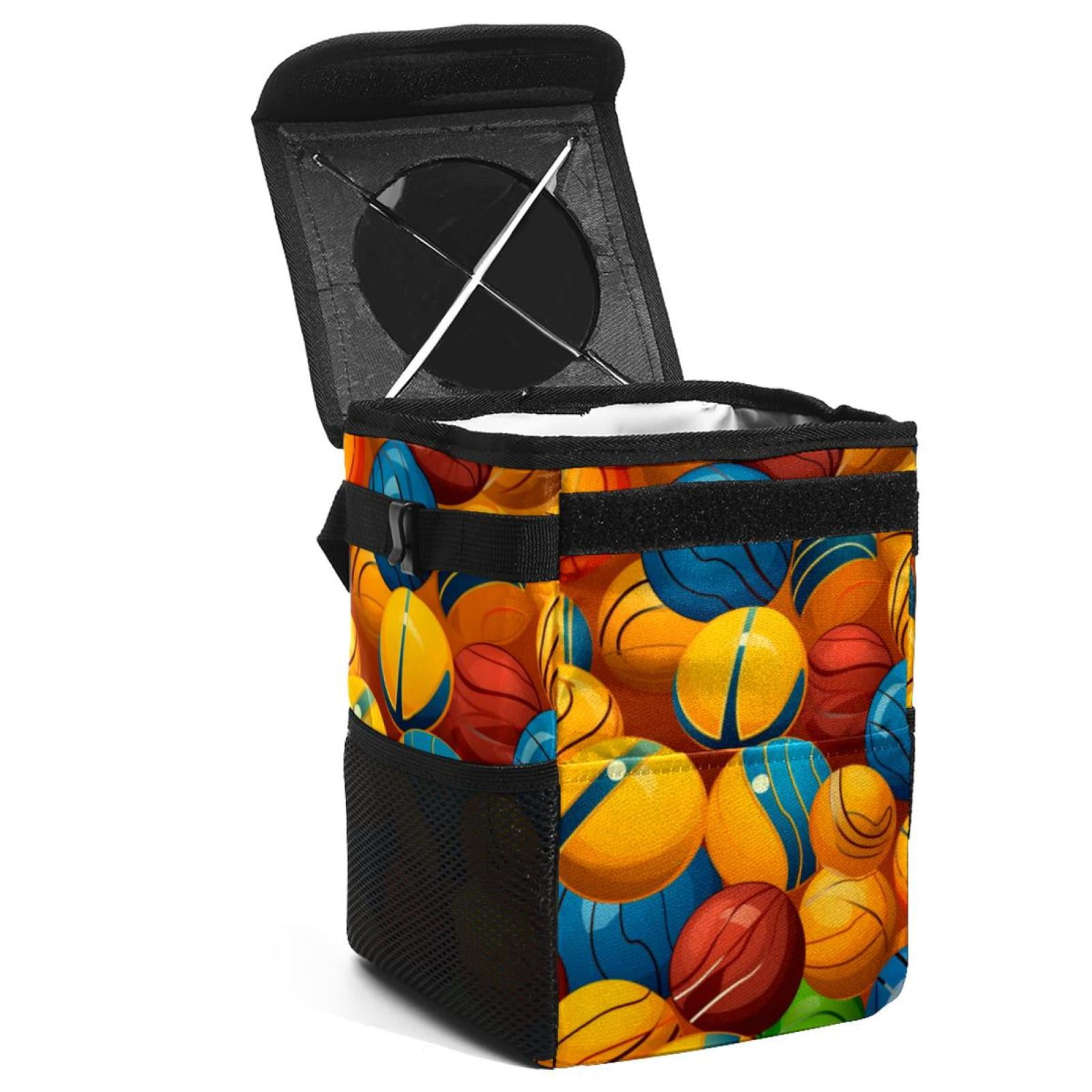 Basketball Foldable Car Garbage Can Trash Can for Car, with Lid, Leak ...