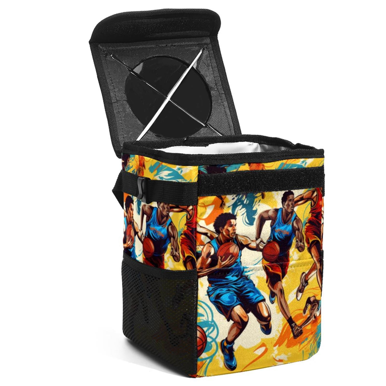 Basketball Foldable Car Garbage Can with Lid and Leak-Proof, Hanging ...