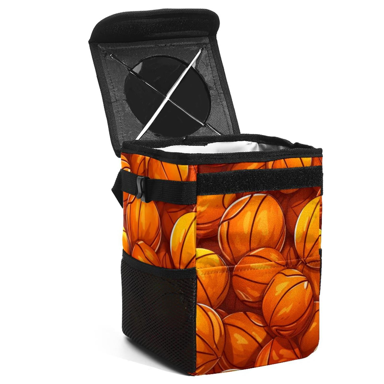 Basketball Foldable Car Trash Can with Lid, Leak-Proof, and Hanging ...
