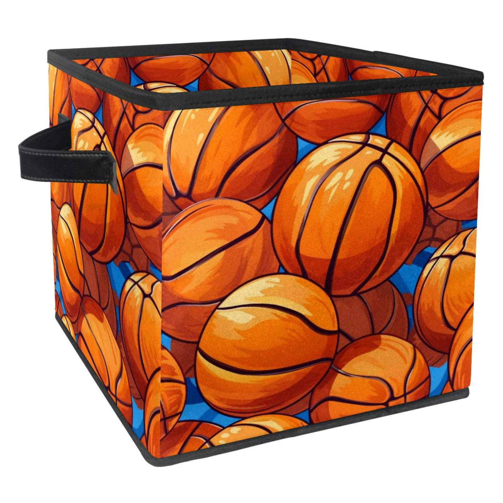 Basketball Foldable Cube Organizer with Handle, 10.8"x10.5"x10.6 ...