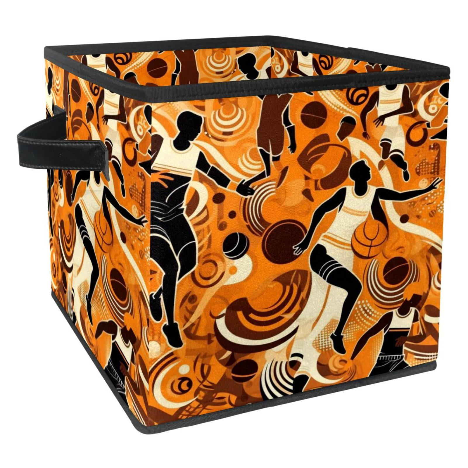 Basketball Foldable Storage Baskets with Handle 10.8"x10.5"x10.6" Large ...