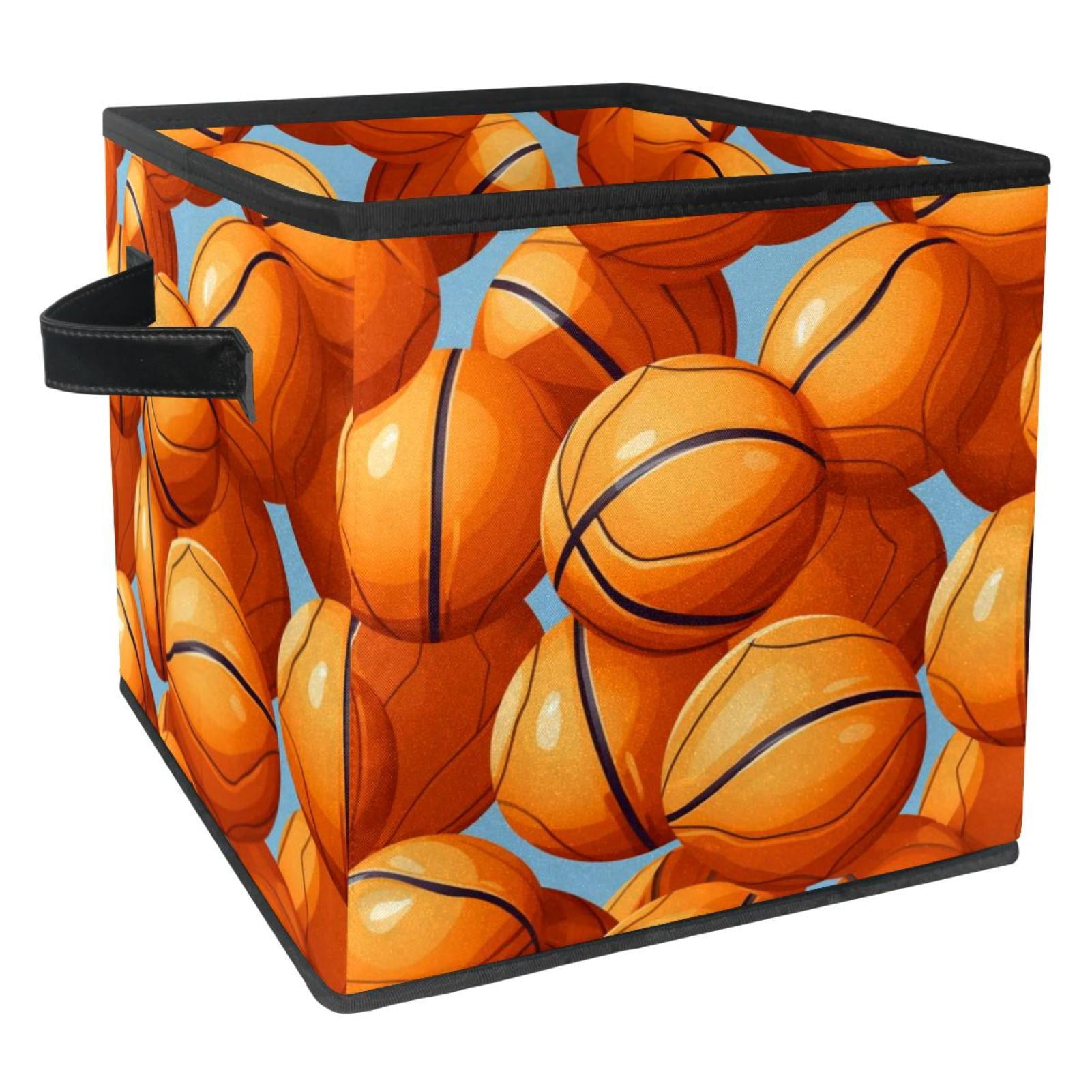 Basketball Foldable Toy Box with Handle, 10.8"x10.5"x10.6", Large ...