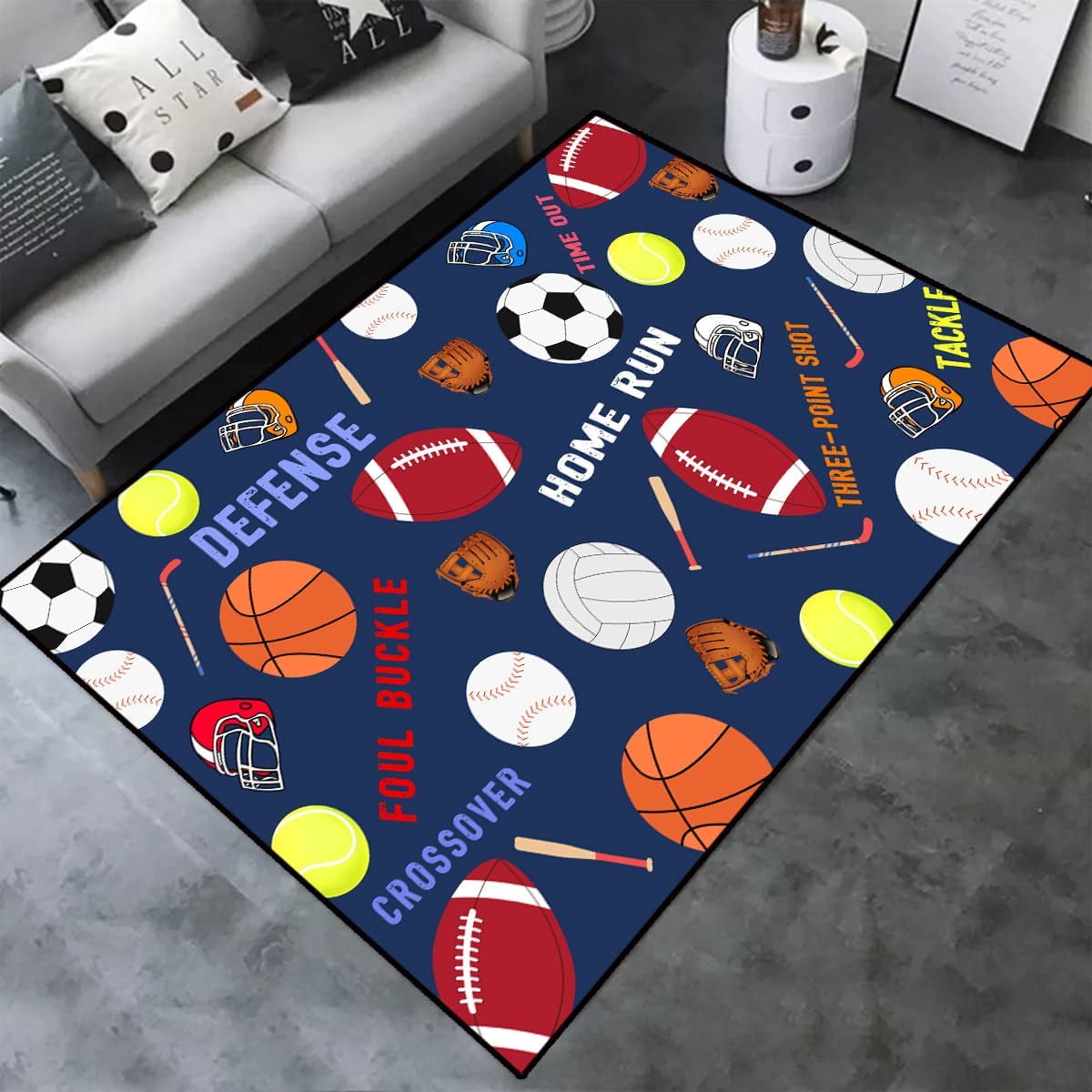 Basketball Football Carpet for Living Room Home rations Large Area Rugs ...