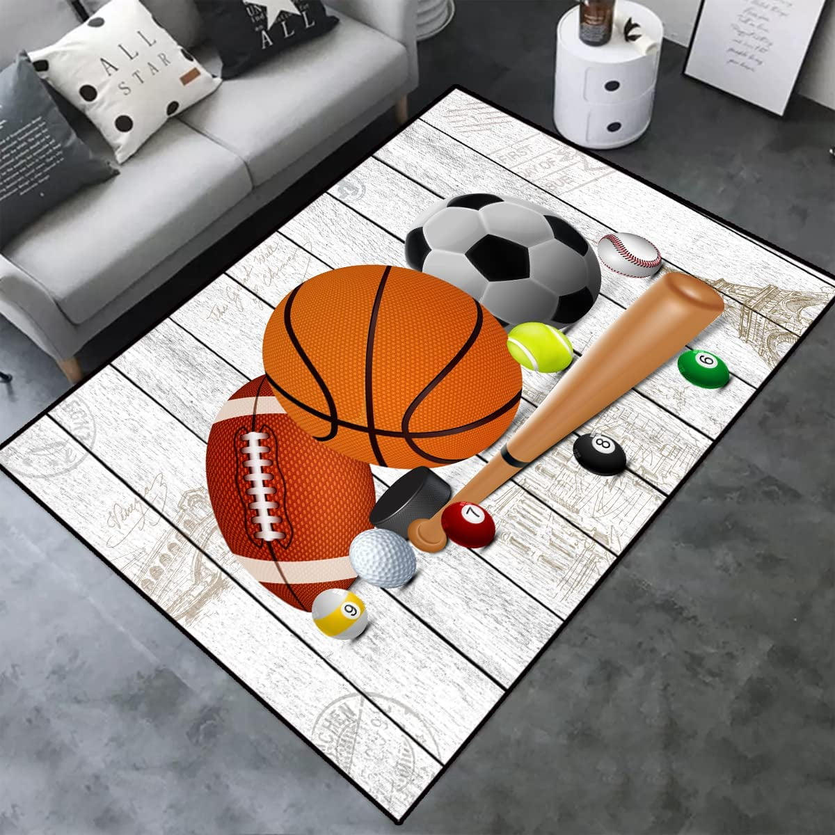 Basketball Football Carpet for Living Room Home rations Large Area Rugs ...