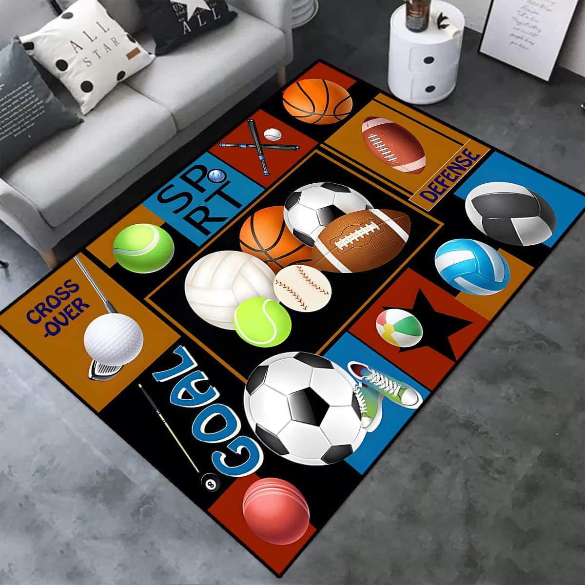 Basketball Football Carpet for Living Room Home rations Large Area Rugs ...