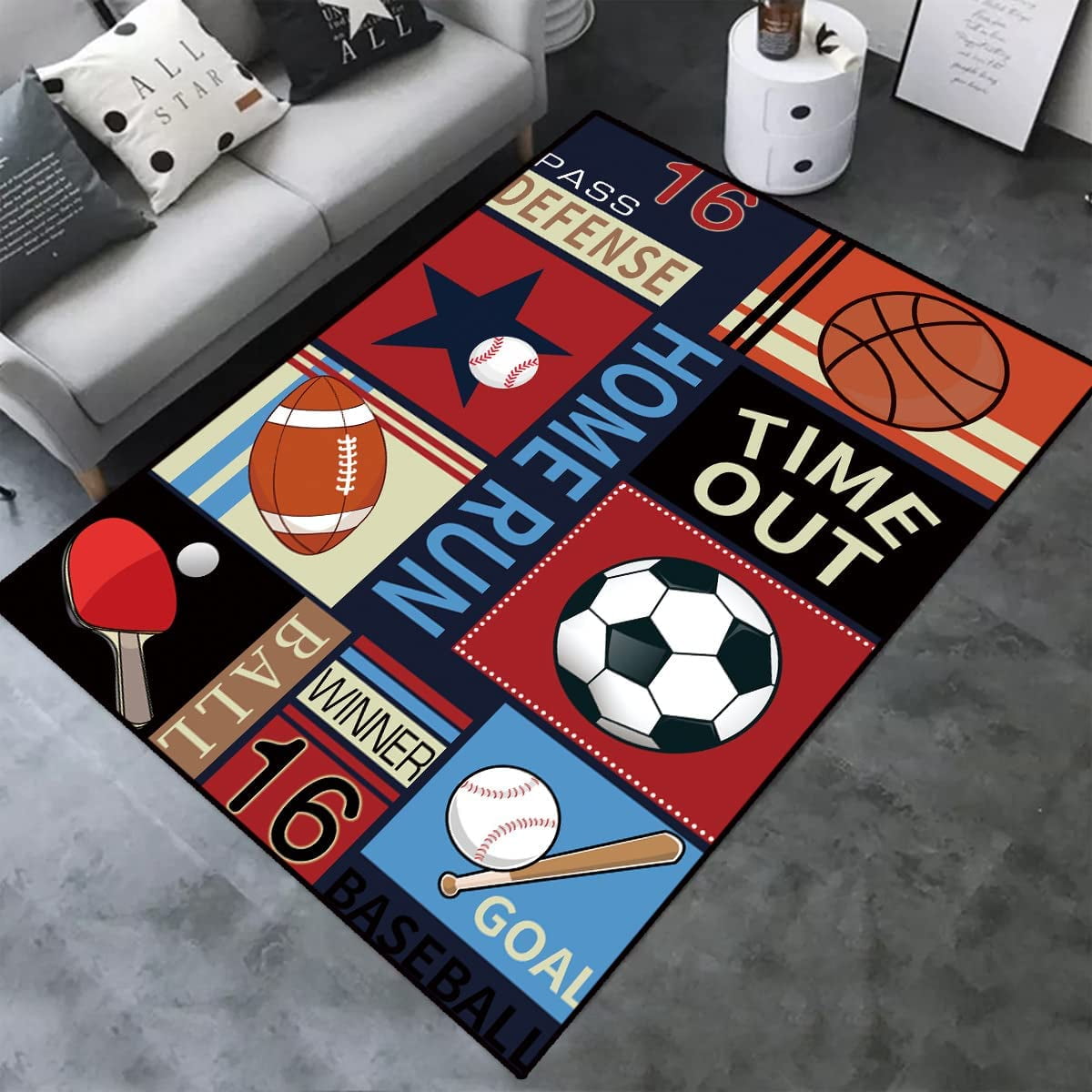 Basketball Football Carpet for Living Room Home rations Large Area Rugs ...