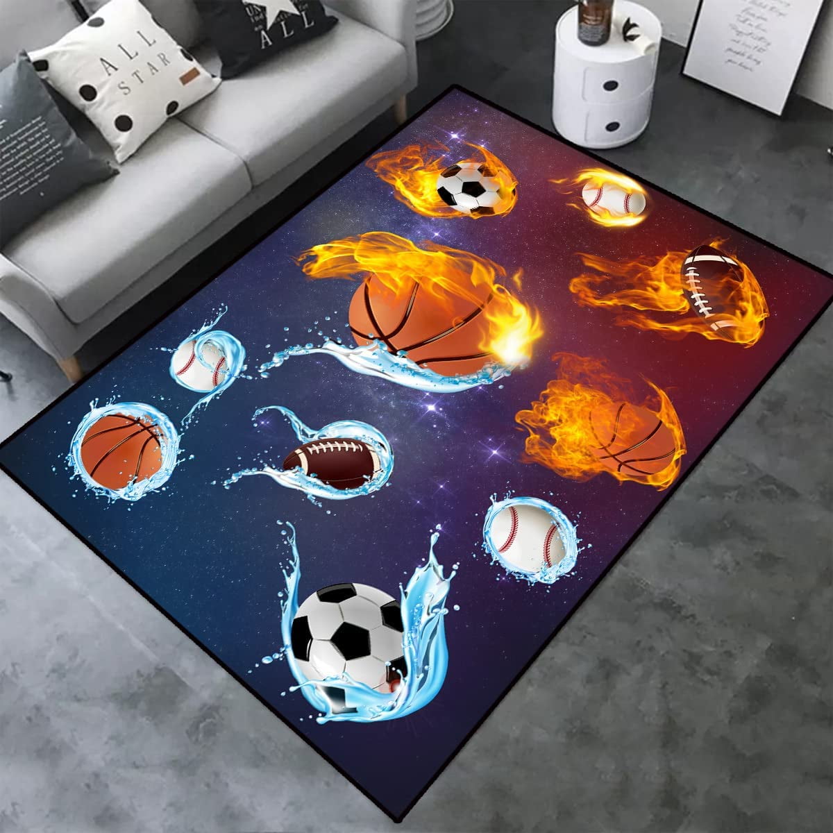 Basketball Football Carpet for Living Room Home rations Large Area Rugs ...