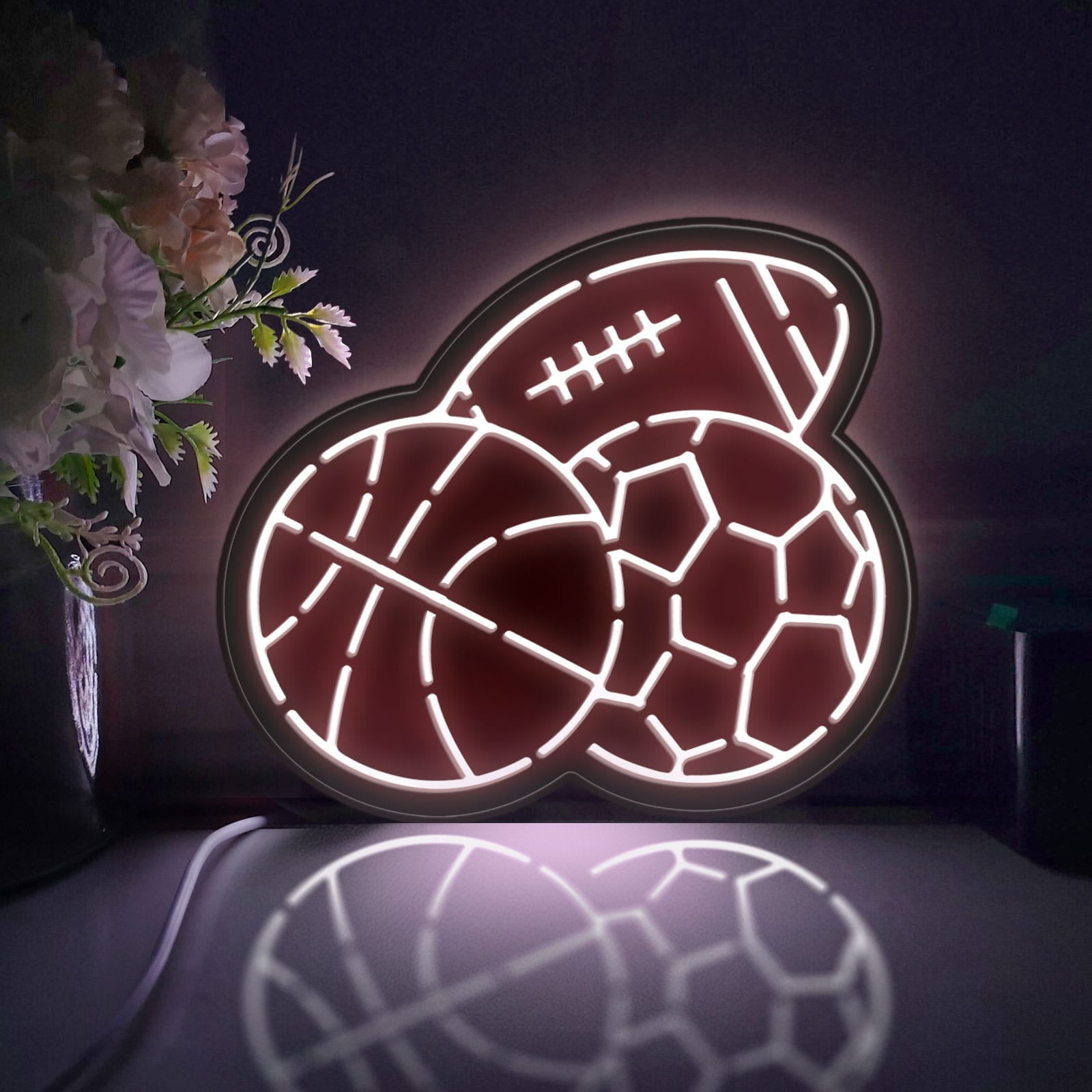 Basketball Football Rugby Led Light Box, Dimmable Neon-Like Light Signs ...