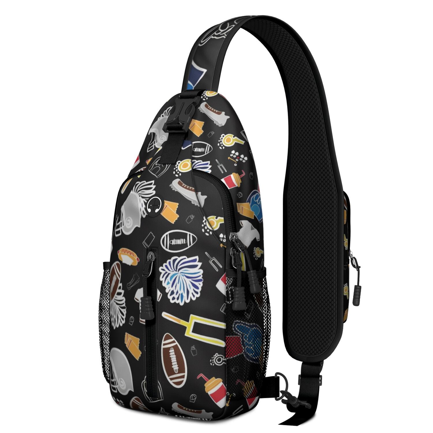 Basketball Football Soccer Sling Backpack for Men, Sports Ball Print ...