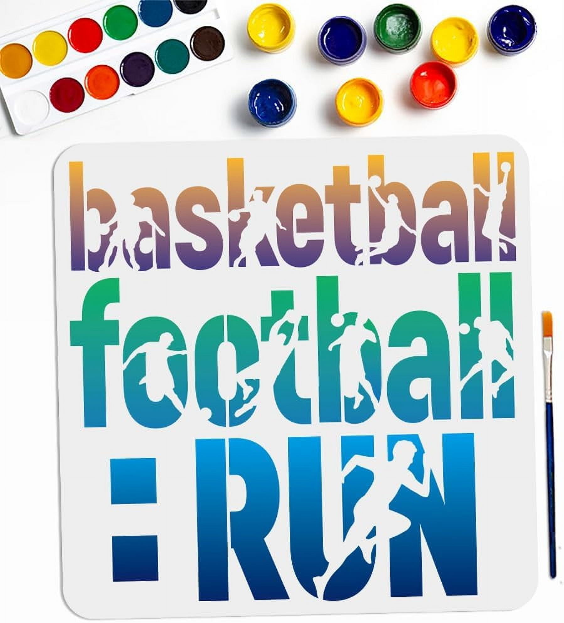 Basketball Football Stencil 11.8×11.8inch Sports Running Stencils ...