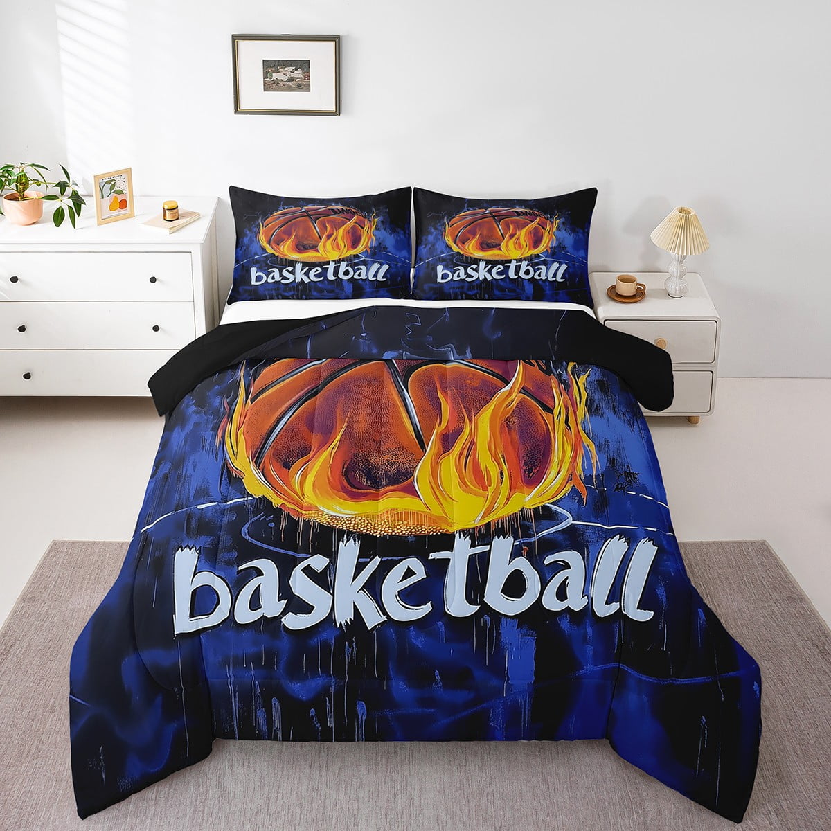 Basketball Full Comforter Set Sports Bedding Sets for Boys Teen ...