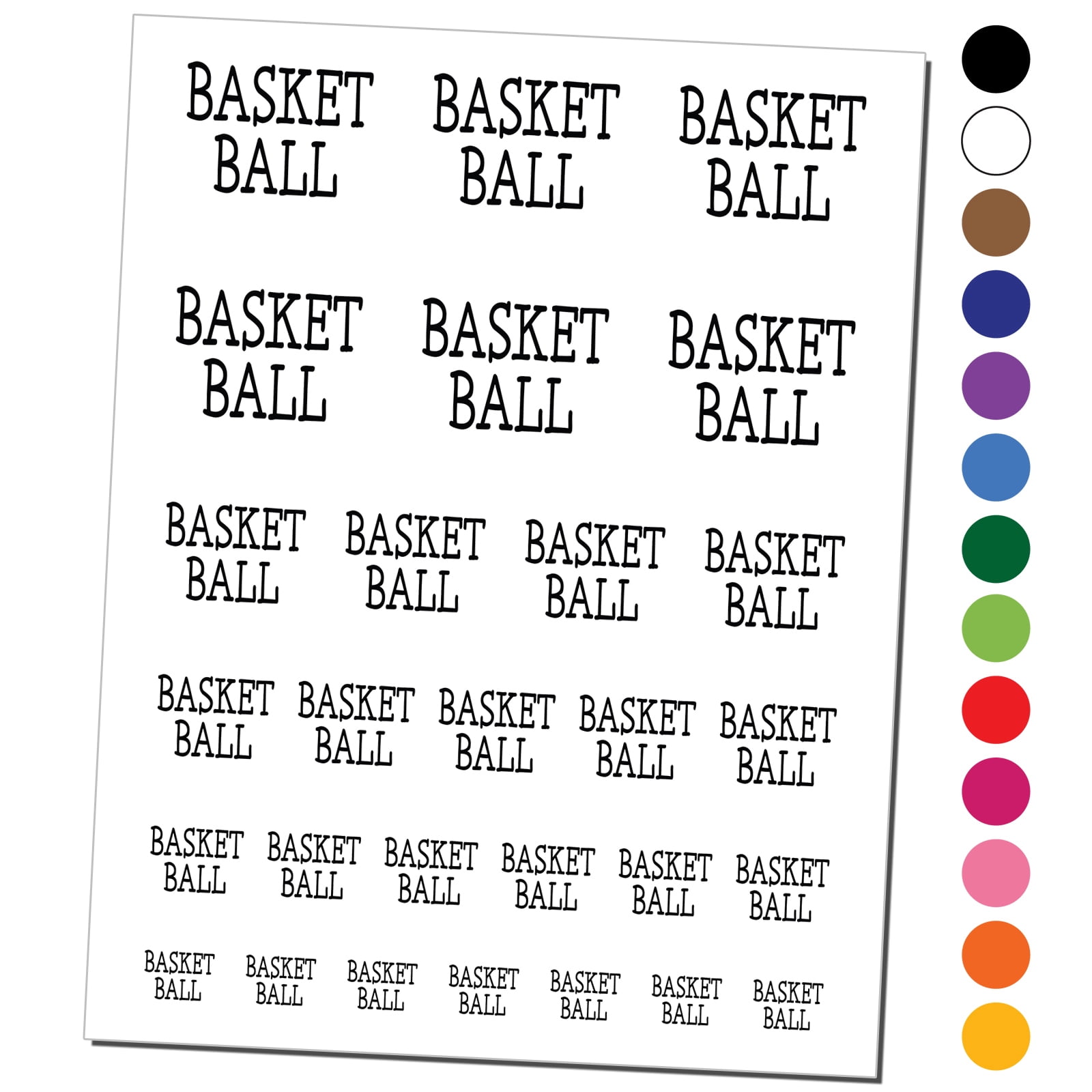 Basketball Fun Text Water Resistant Temporary Tattoo Set Fake Body Art ...