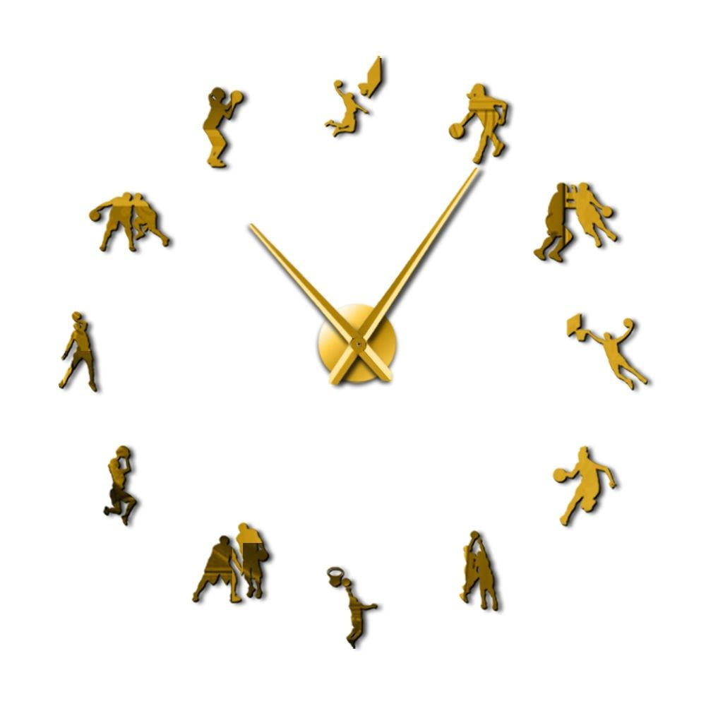 Basketball Game Sport Modern DIY Large Wall Clock Athlete Hoopster Sign ...