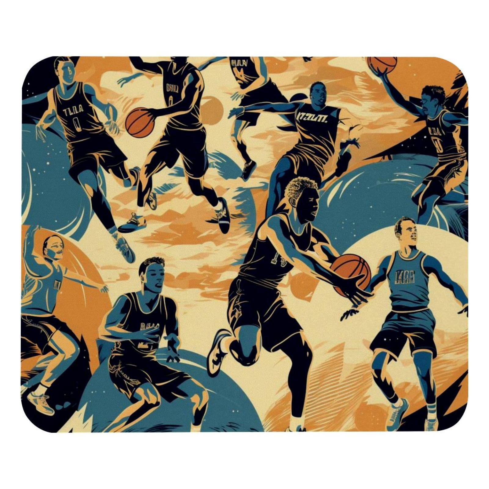 Basketball Gaming Mouse Pad Desk Mat, Square 8.3x9.8 Inch Non-Slip ...