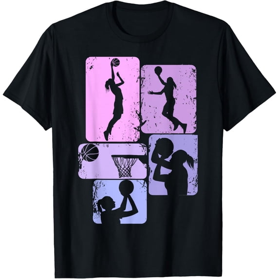 Basketball Girl Women Girls Kids T-Shirt Small- Classic Unisex 100% ...