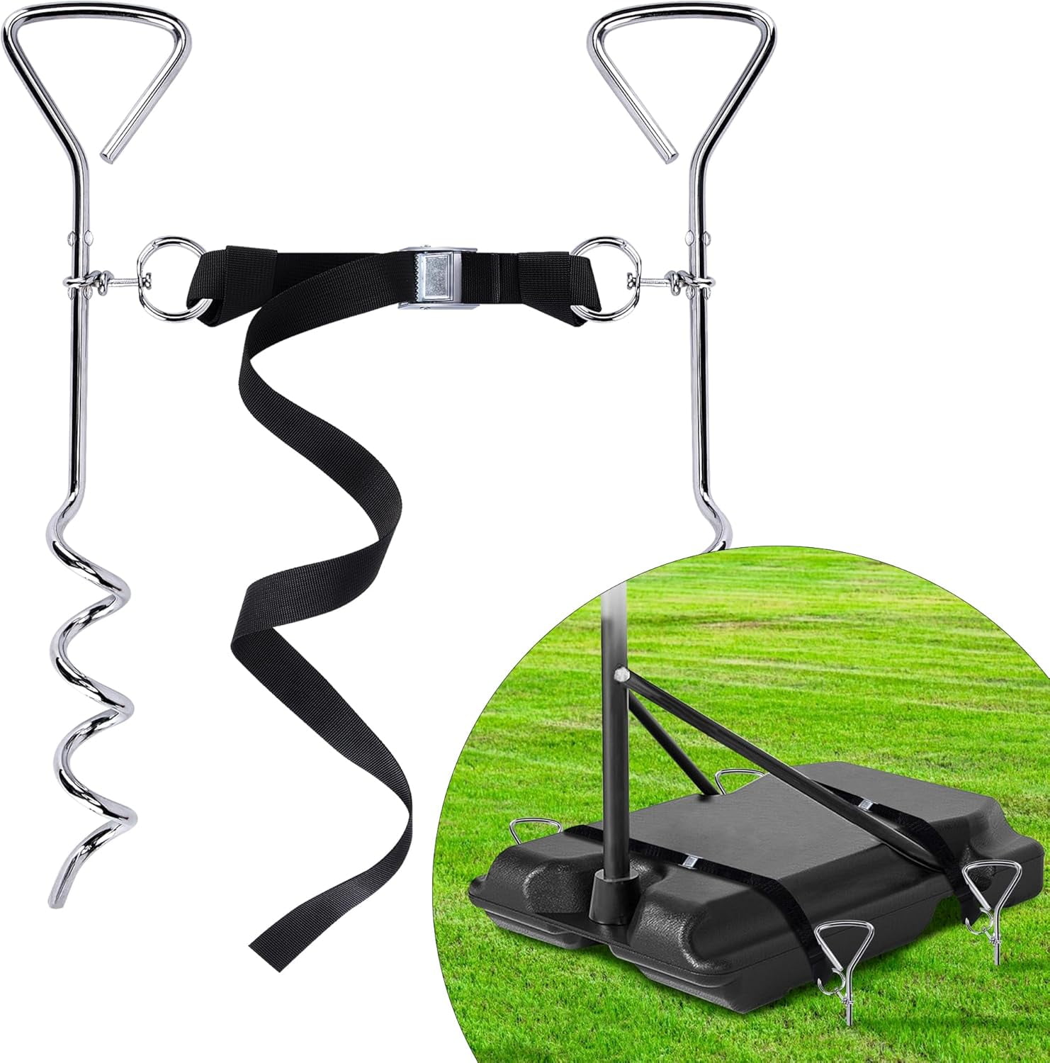 Basketball Goal Anchor, Heavy Duty Basketball Hoop Tie Down Kit, Court ...