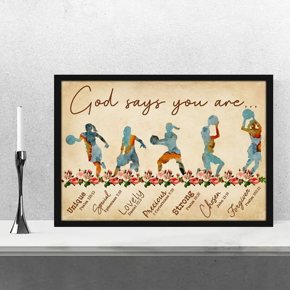 Basketball God Says You Are Horizontal Poster Matte Wall Art Decor 16 x ...