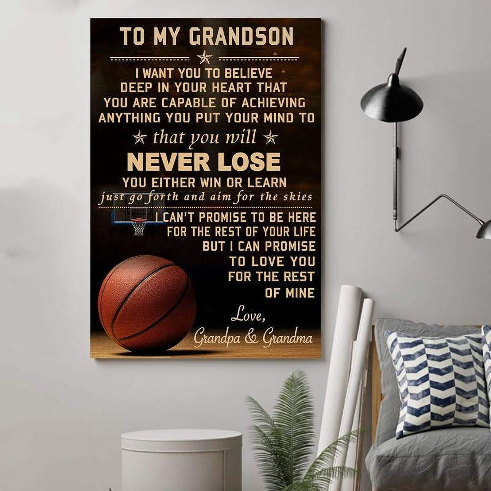 Basketball Grandpa Grandma To Grandson Never Lose Beautiful Is Best ...