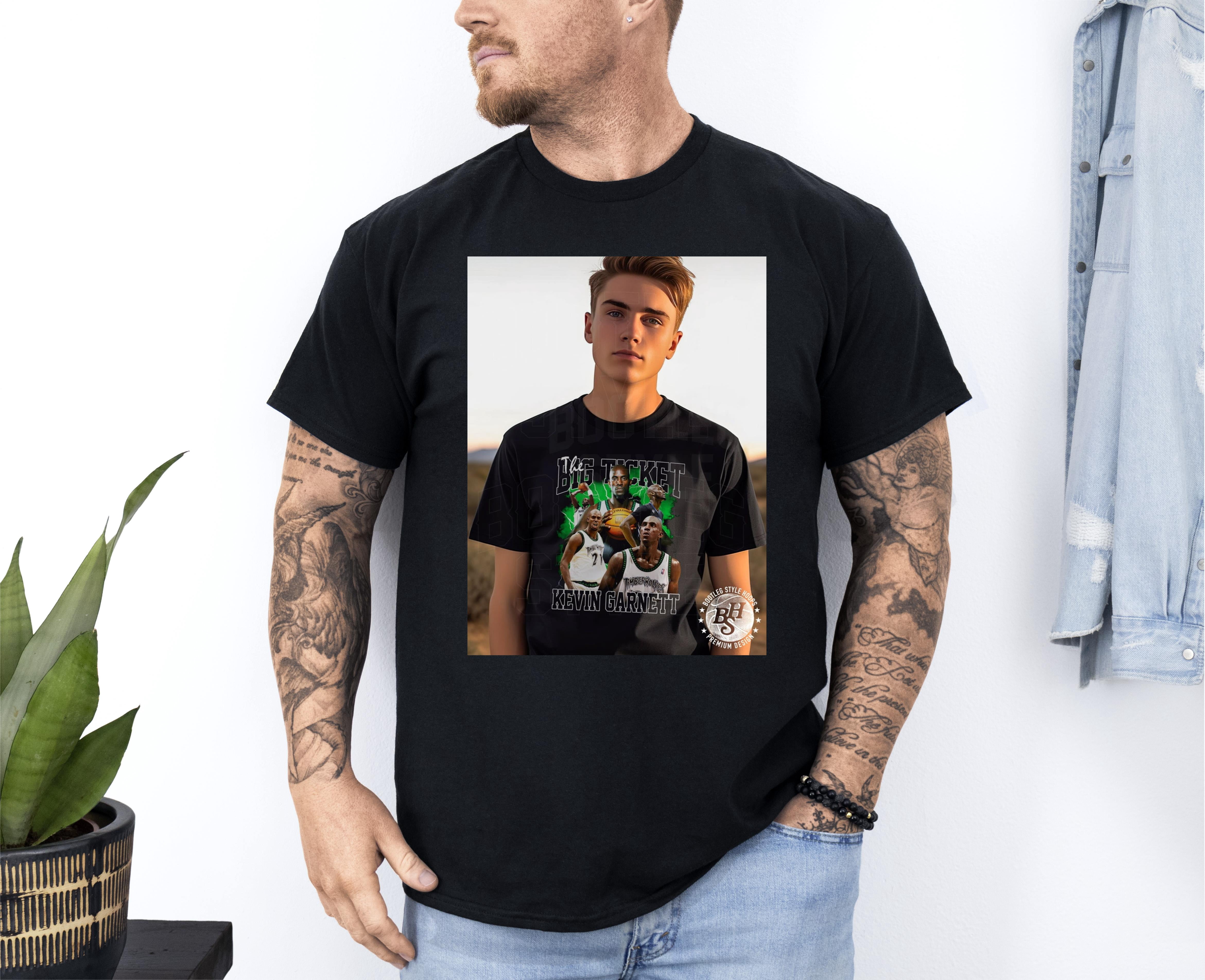 Basketball Graphic Tee, Kevin Garnett Design, Vintage Style Shirt ...