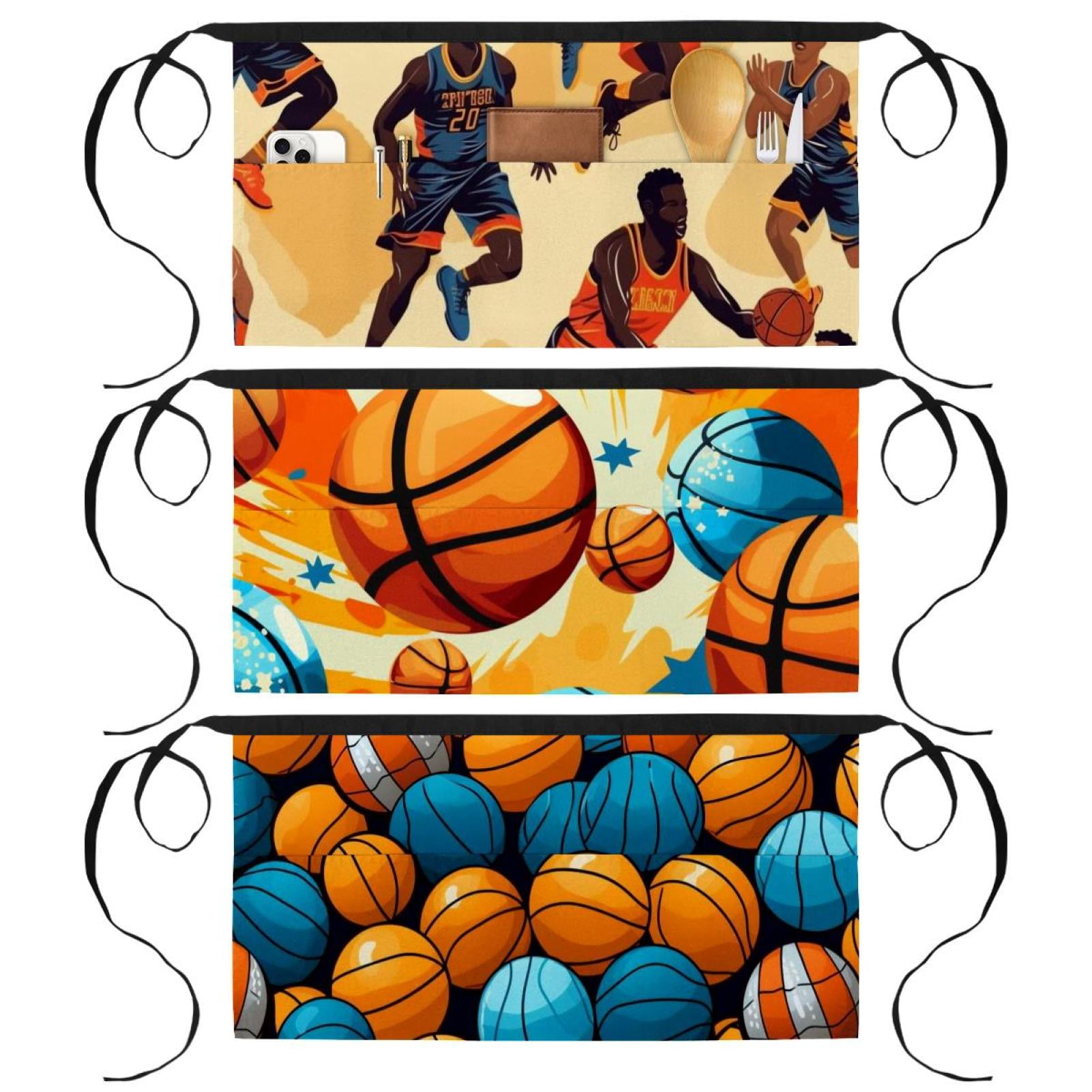 Basketball Half Aprons with 3 Pockets, Printed Design - for Servers ...