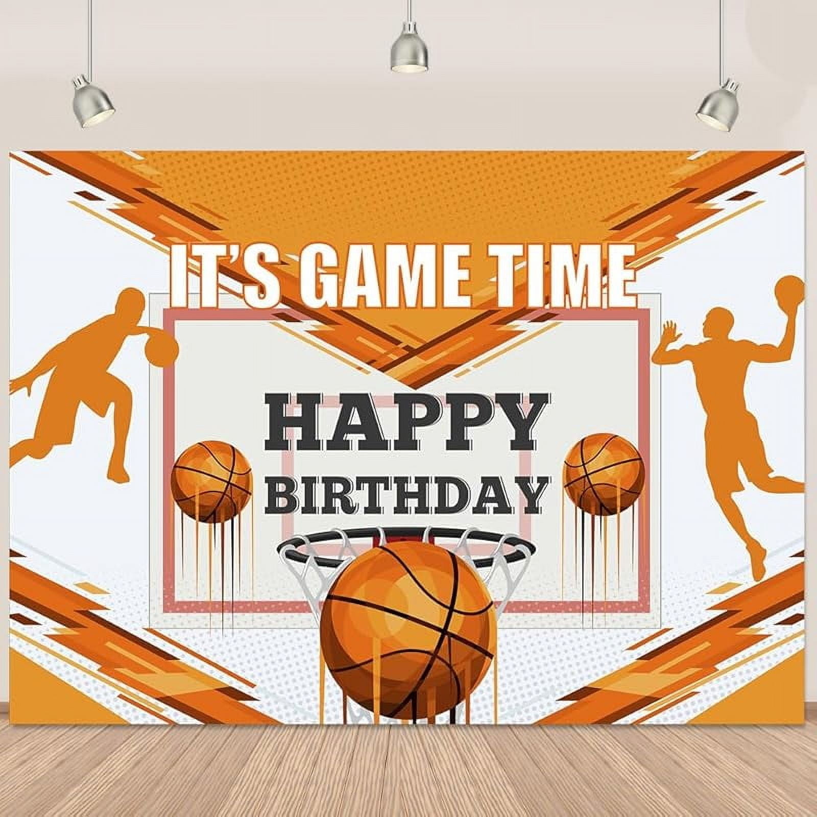 Basketball Happy Birthday Backdrop It’s Game Time Sports Themed Happy ...