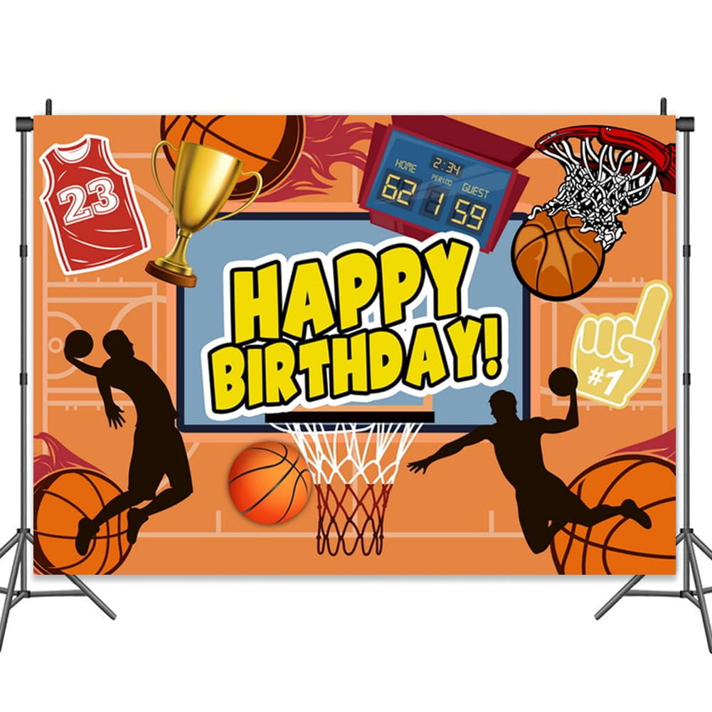 Basketball Happy Birthday Banner,Basket Theme Party Banner for Boys ...