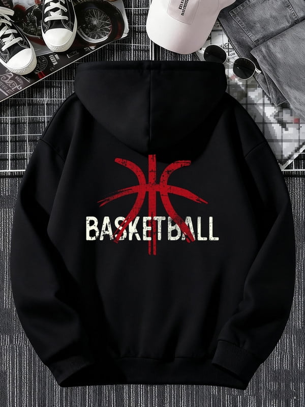 Basketball Hoodie graphic hoodies game for men machine washable black ...