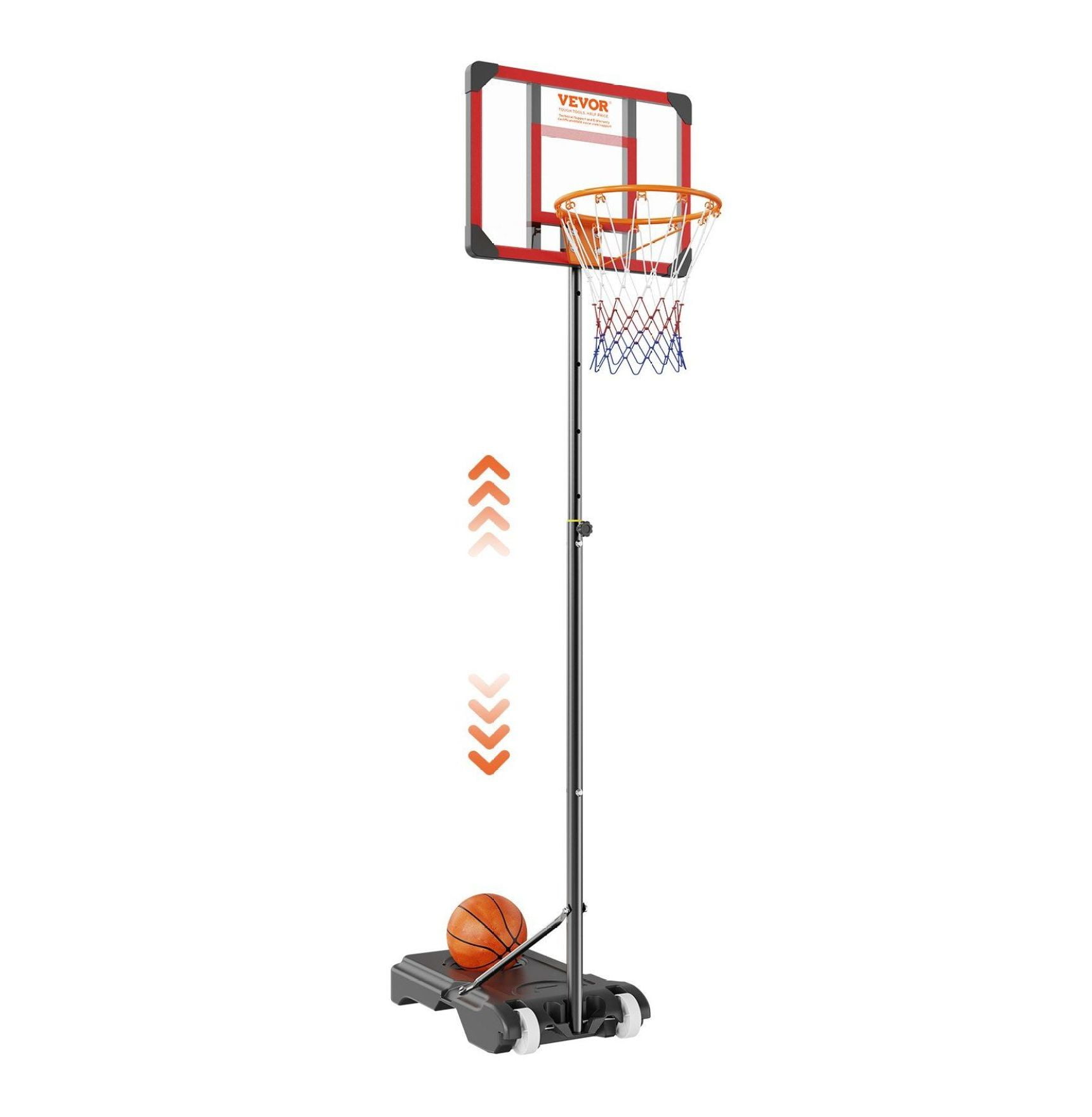 Basketball Hoop, 5-7 ft Adjustable Height Portable Backboard System, 28 ...