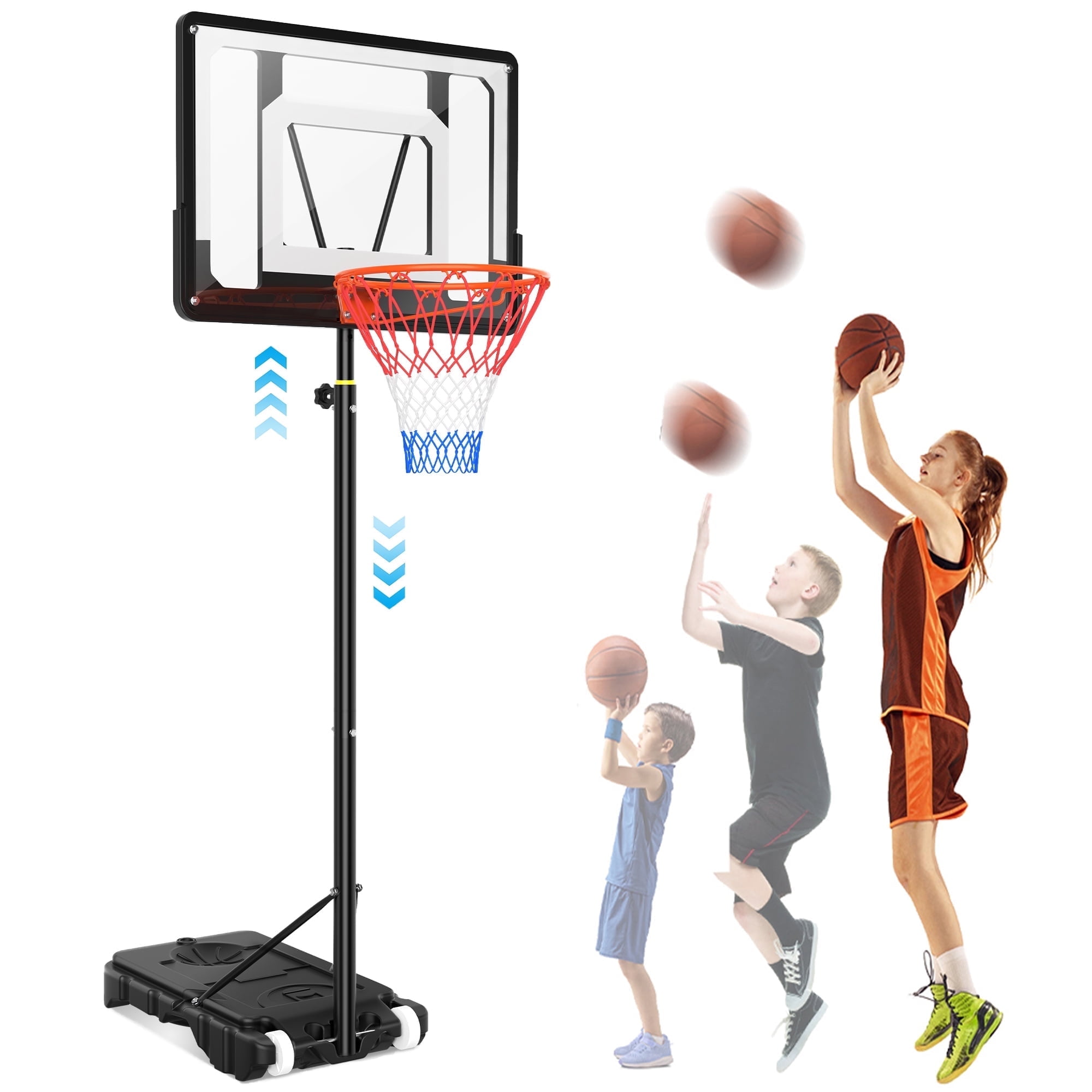 iFanze Adjustable Basketball Hoop 5-8ft, Portable with Stand & Wheels ...