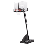 First Team OmniChamp Eclipse Steel-Glass-HDPE Portable Basketball System44; Black - Walmart.com