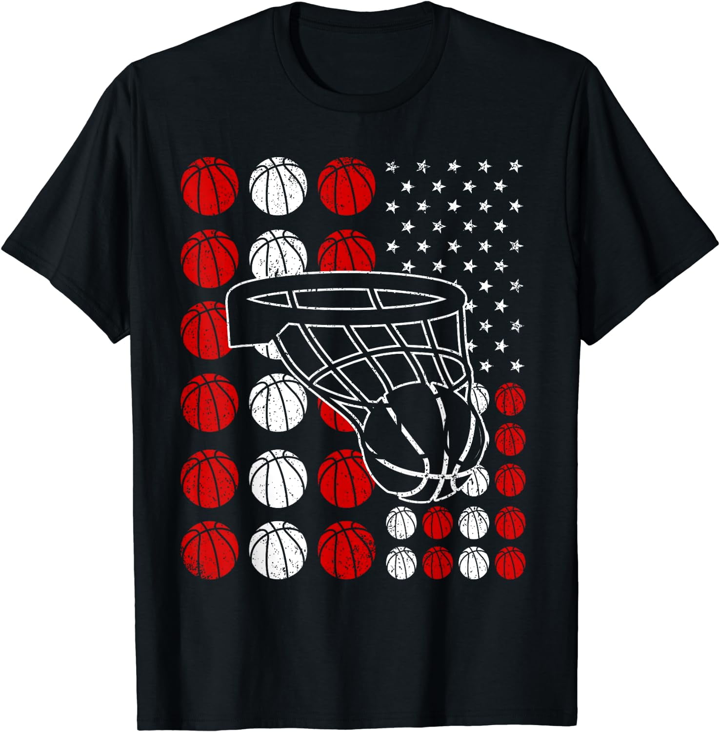 Basketball Hoop American Basketball T-Shirt Black Large - Walmart.com