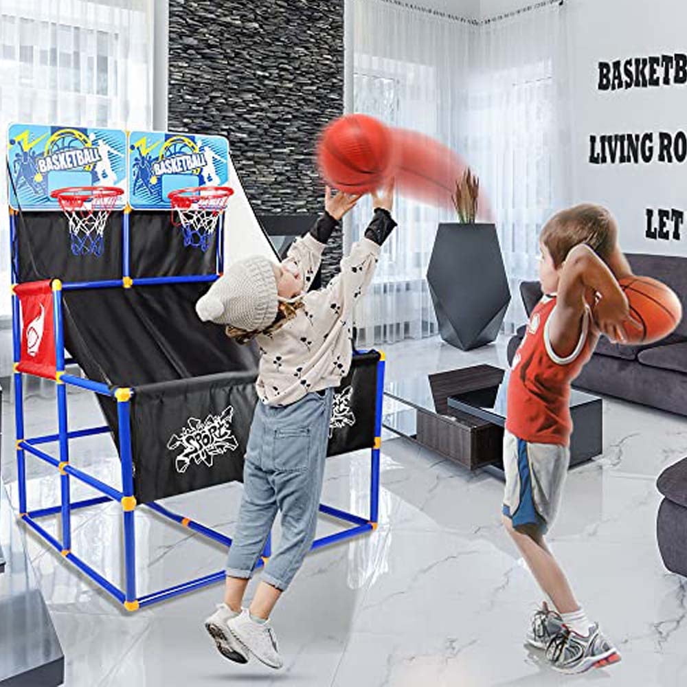 Basketball Hoop Arcade Game for Kids, Basketball Goal with 6 Balls ...