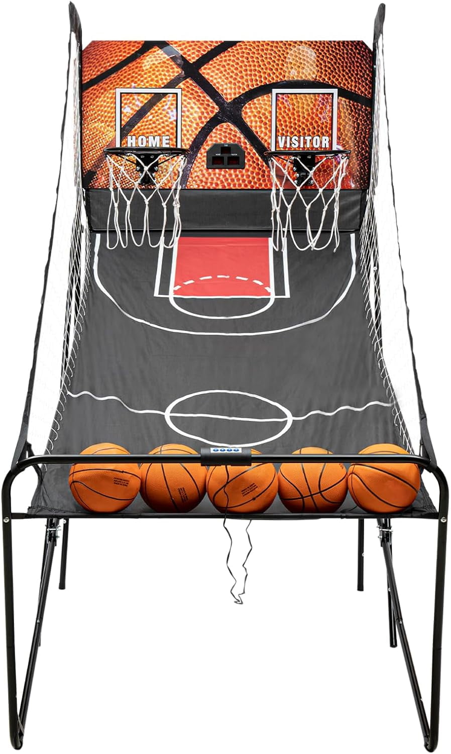Basketball Hoop Arcade with LED Electronic Scorer, Timer and 5 ...