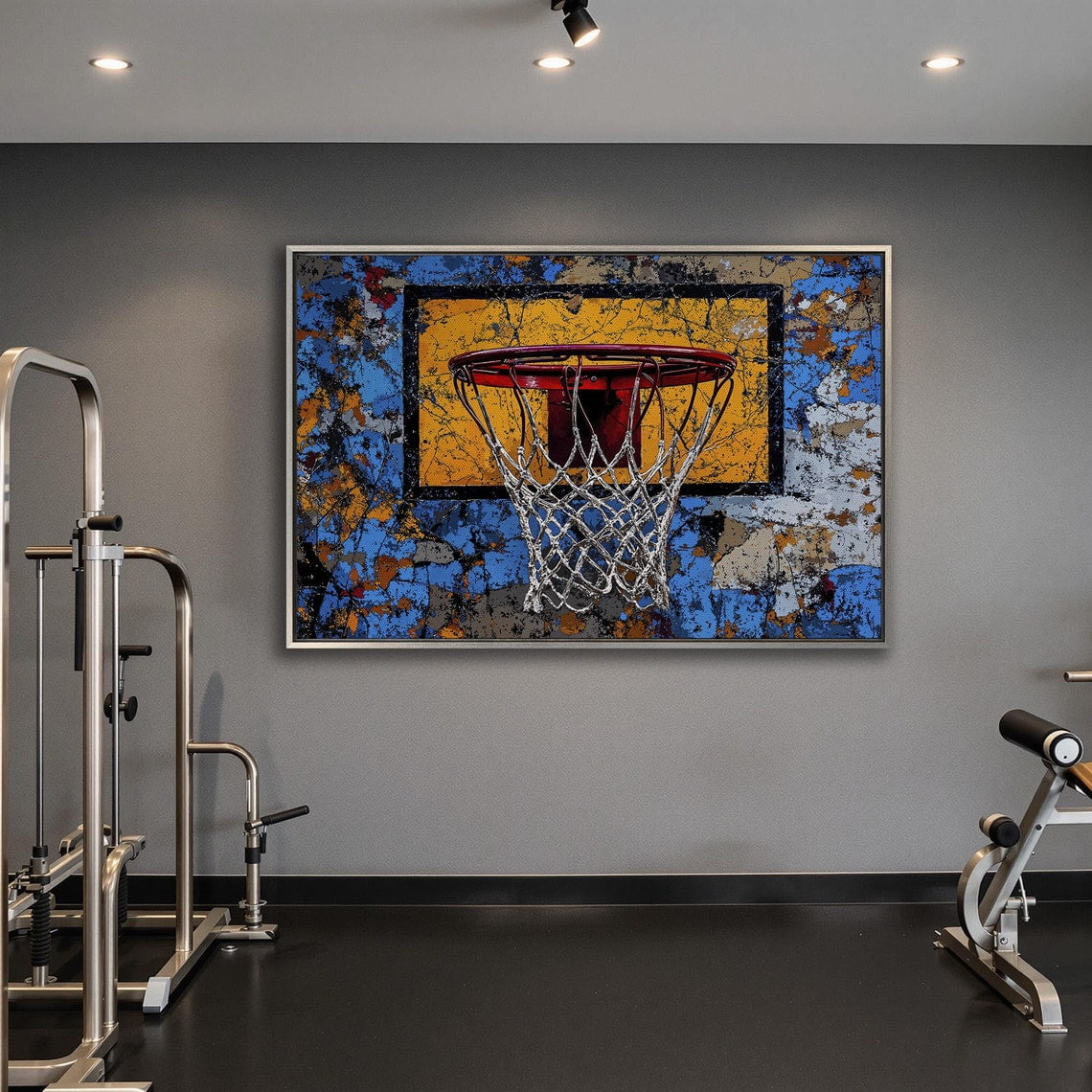 Basketball Hoop Art Colorful Urban Style Modern Wall Decor For Living ...