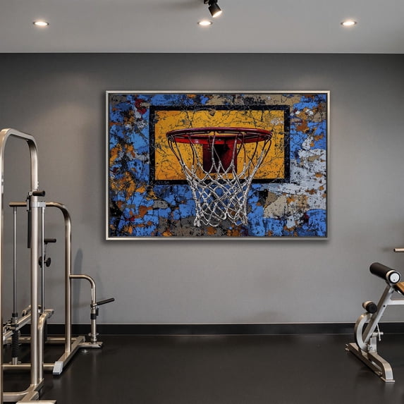 Basketball Hoop Art Colorful Urban Style Modern Wall Decor For Living ...