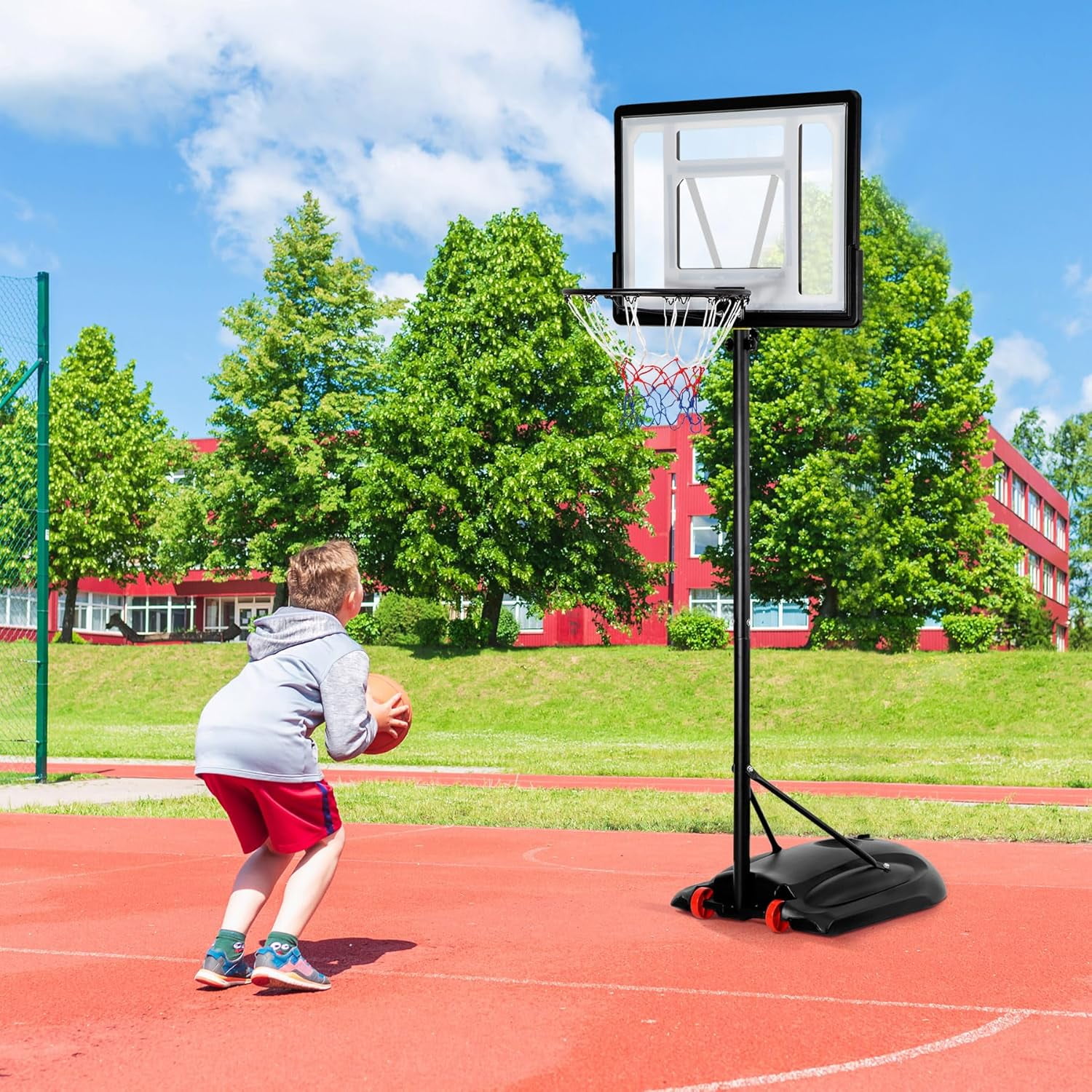 Basketball Hoop Backboard System,Kids Height Adjustable Basketball Hoop ...